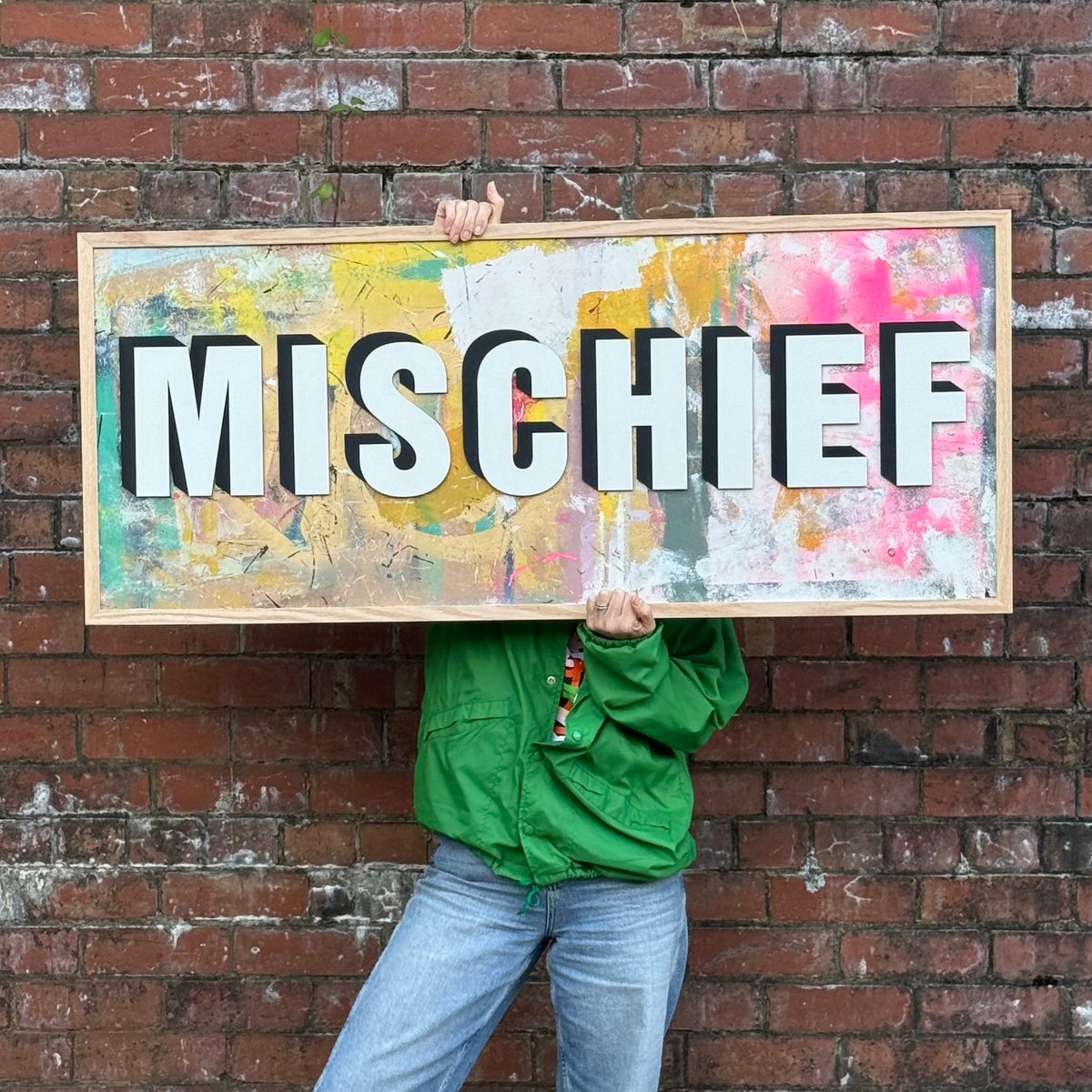 One Off Painted Backboard MISCHIEF Sign – Modo Creative