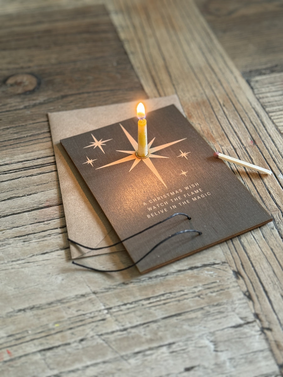 A Christmas Wish Mindful Candle Wooden Card – Modo Creative
