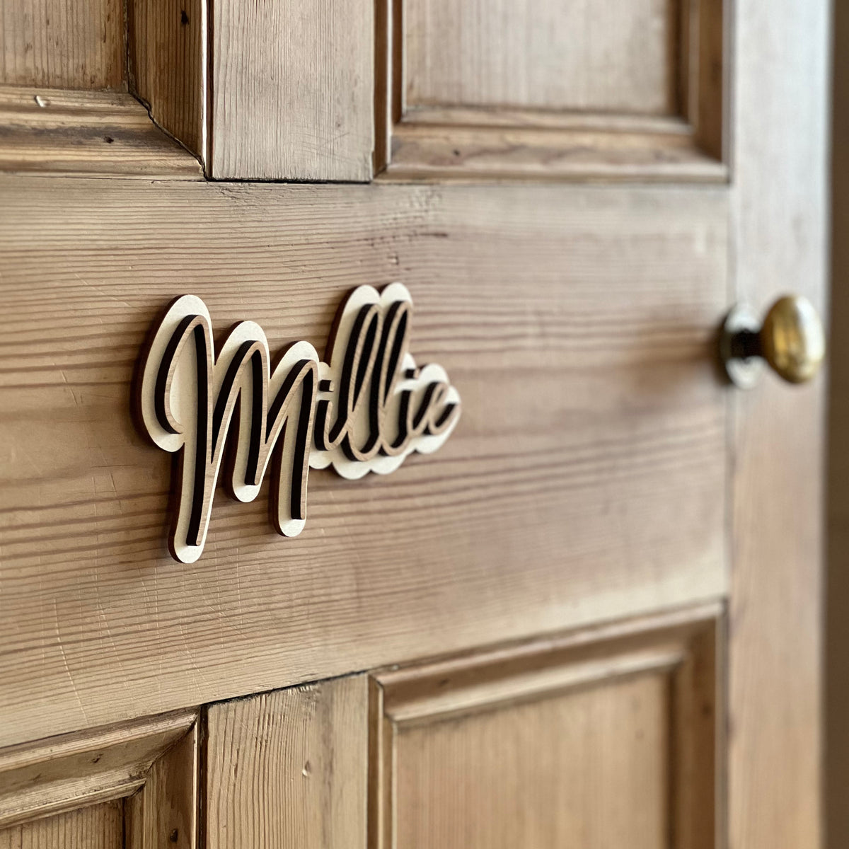 Wooden Layered Name Door Sign – Modo Creative