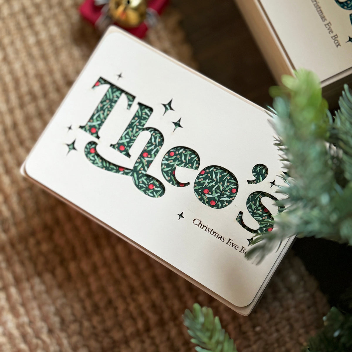 Wooden and Fabric Layered Name Christmas Eve Box – Modo Creative