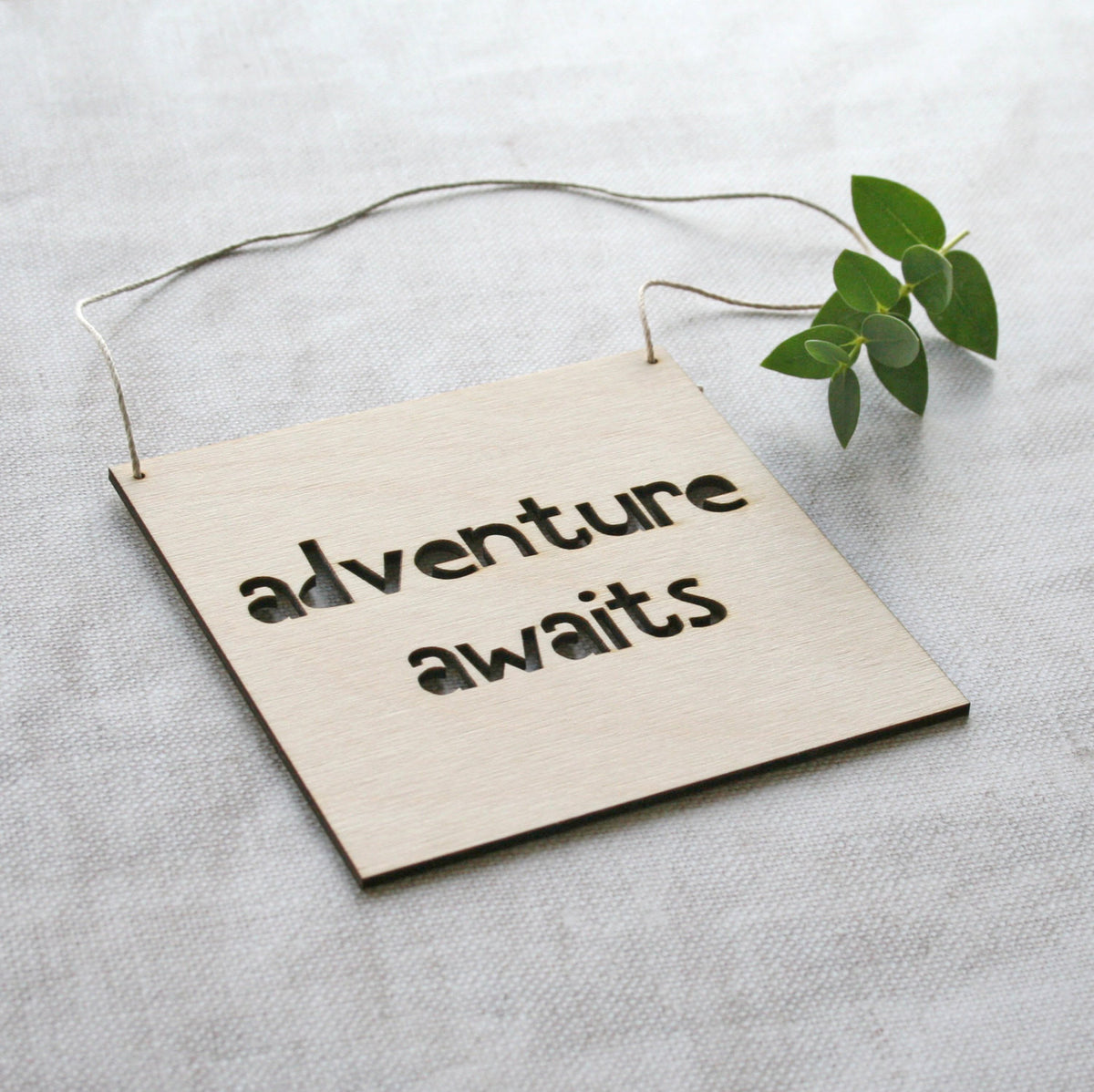 Small Wooden Adventure Hanging Sign by Modo Creative Ltd