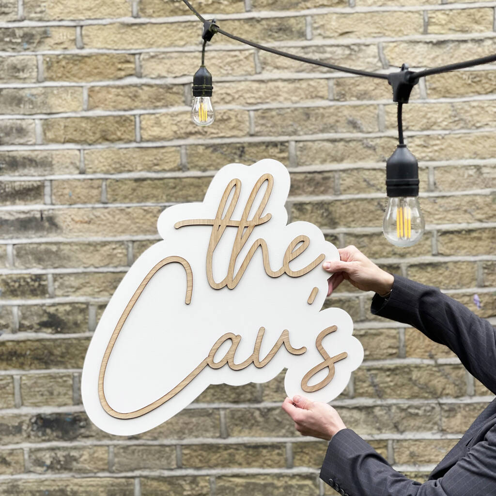 Personalised Wooden Party Sign by Modo Creative