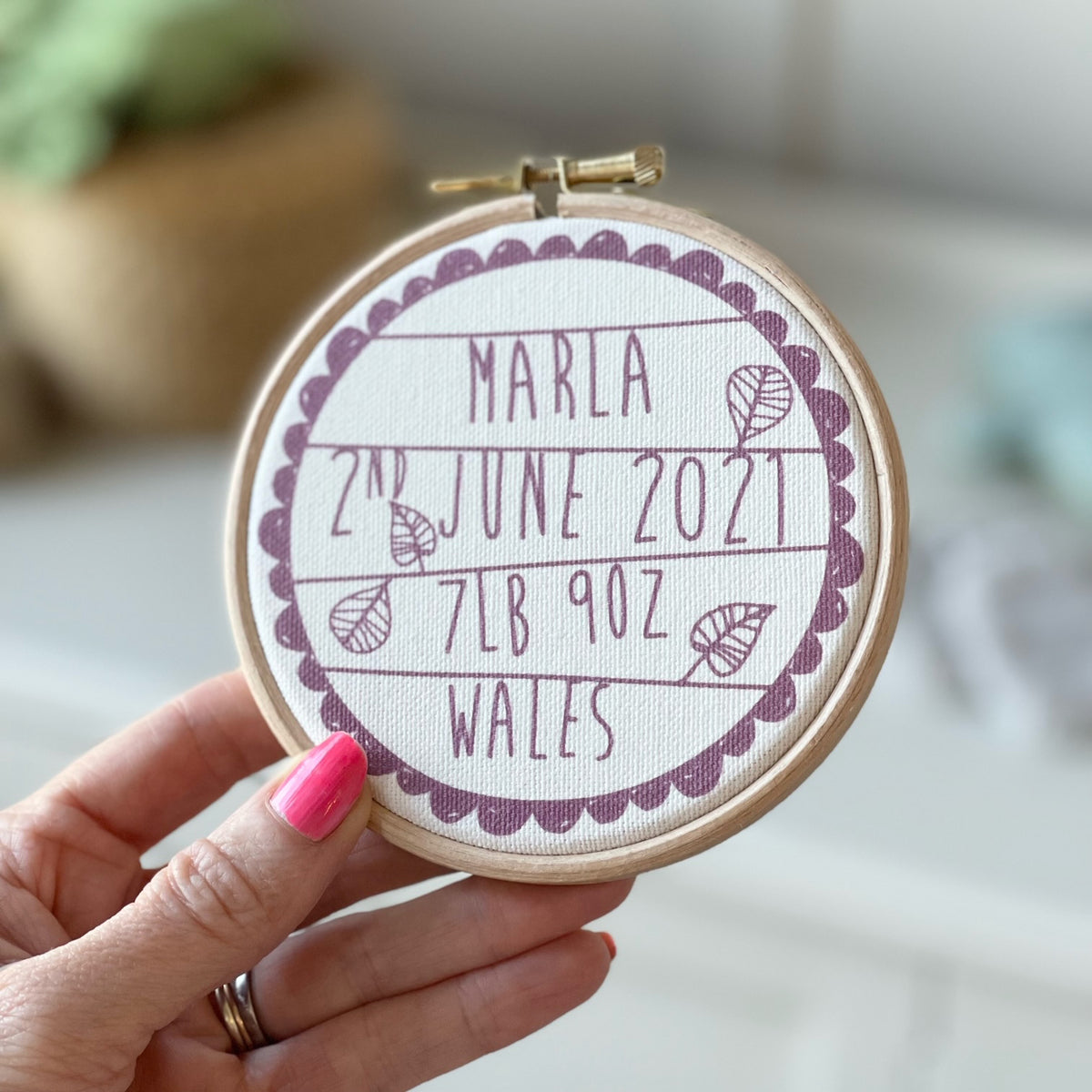 Personalised Baby Birth Hoop Frame – Modo Creative