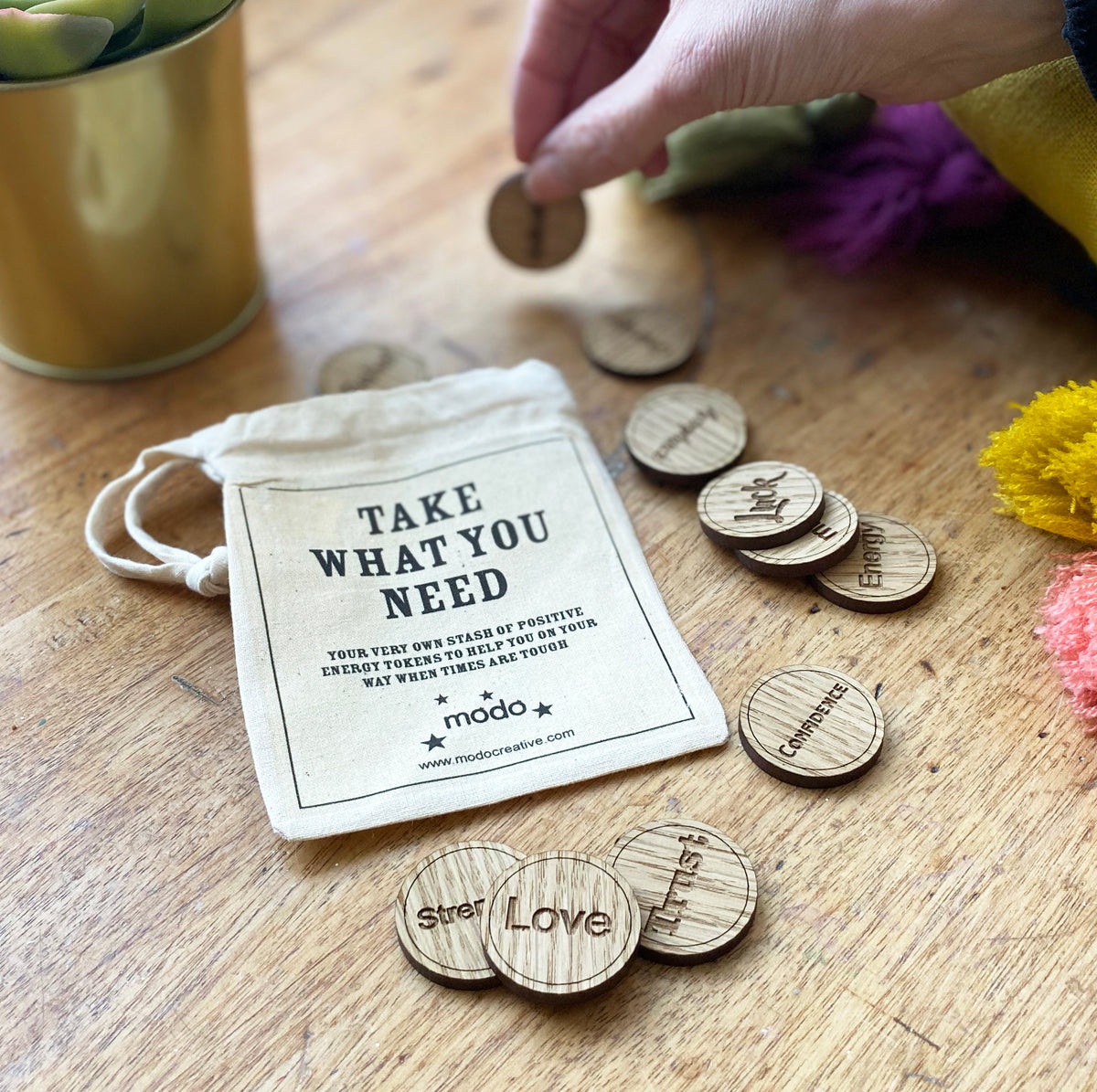 Personalised Take What You Need Tokens – Modo Creative